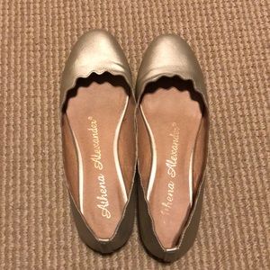 Athena Alexander | Shoes | Athena Alexander Gold Scallop Ballet Flats ...